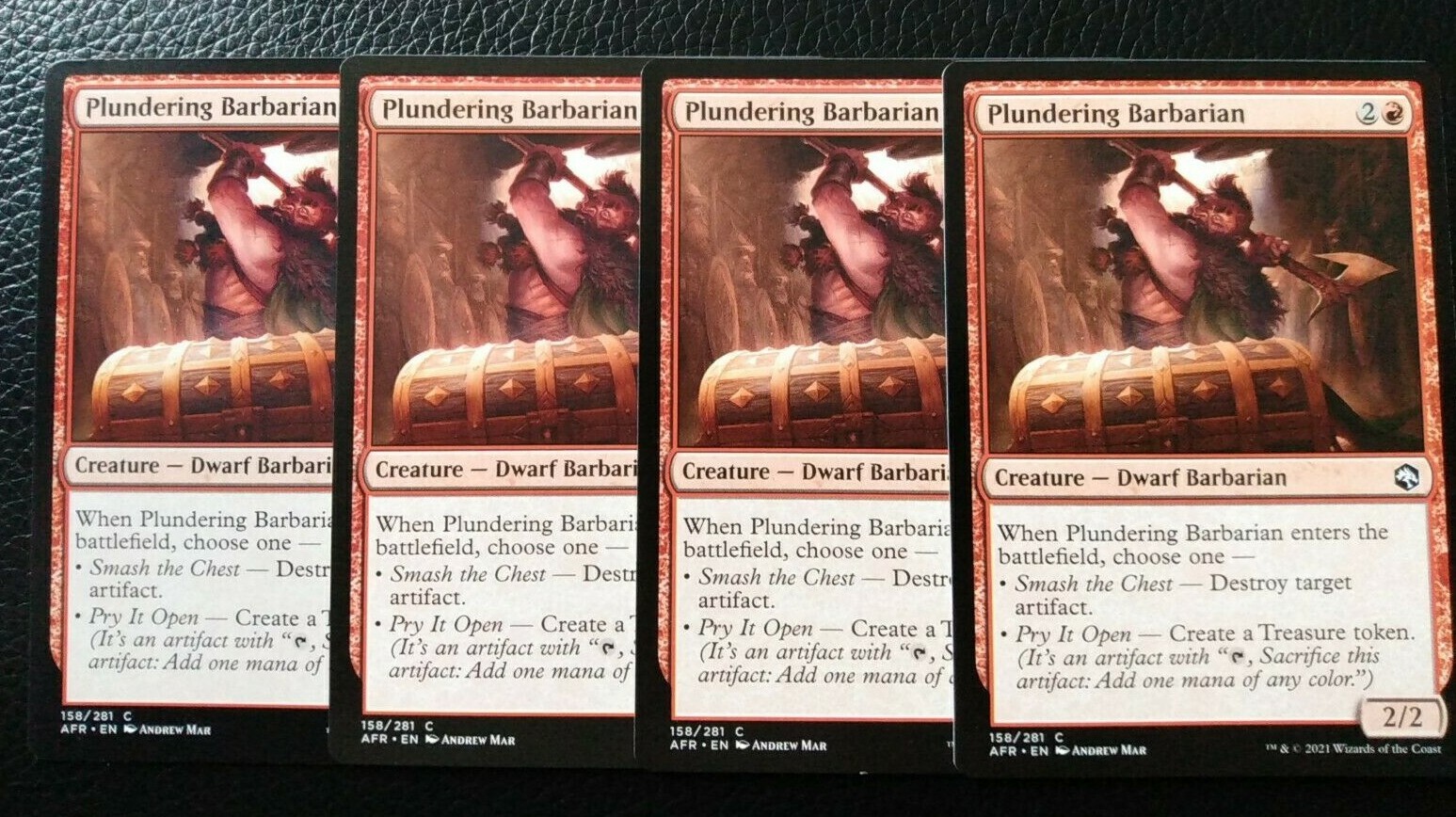MTG Plundering Barbarian x4 Adventures in the Forgotten Realms 158/281 ...