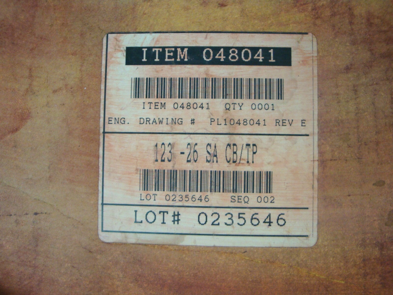 CHESTERTON 123 Cartridge PN-048041 SELF ALIGHNING Single Seal -26, 3. ...