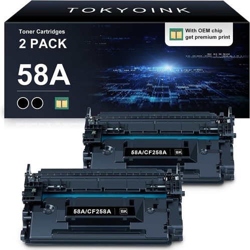 2x 58A Replacement Toner Cartridge with Chip for HP M304, M404, M406 ...