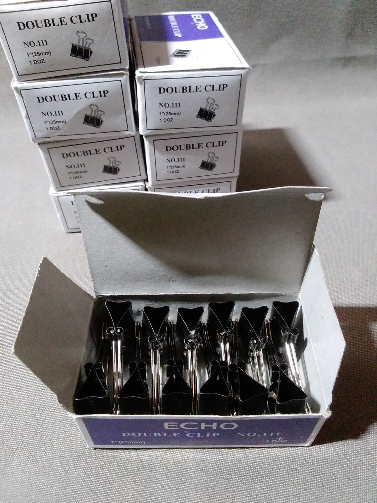Echo 1 inch binder clips set of 8 boxes, one dozen per box | eBay