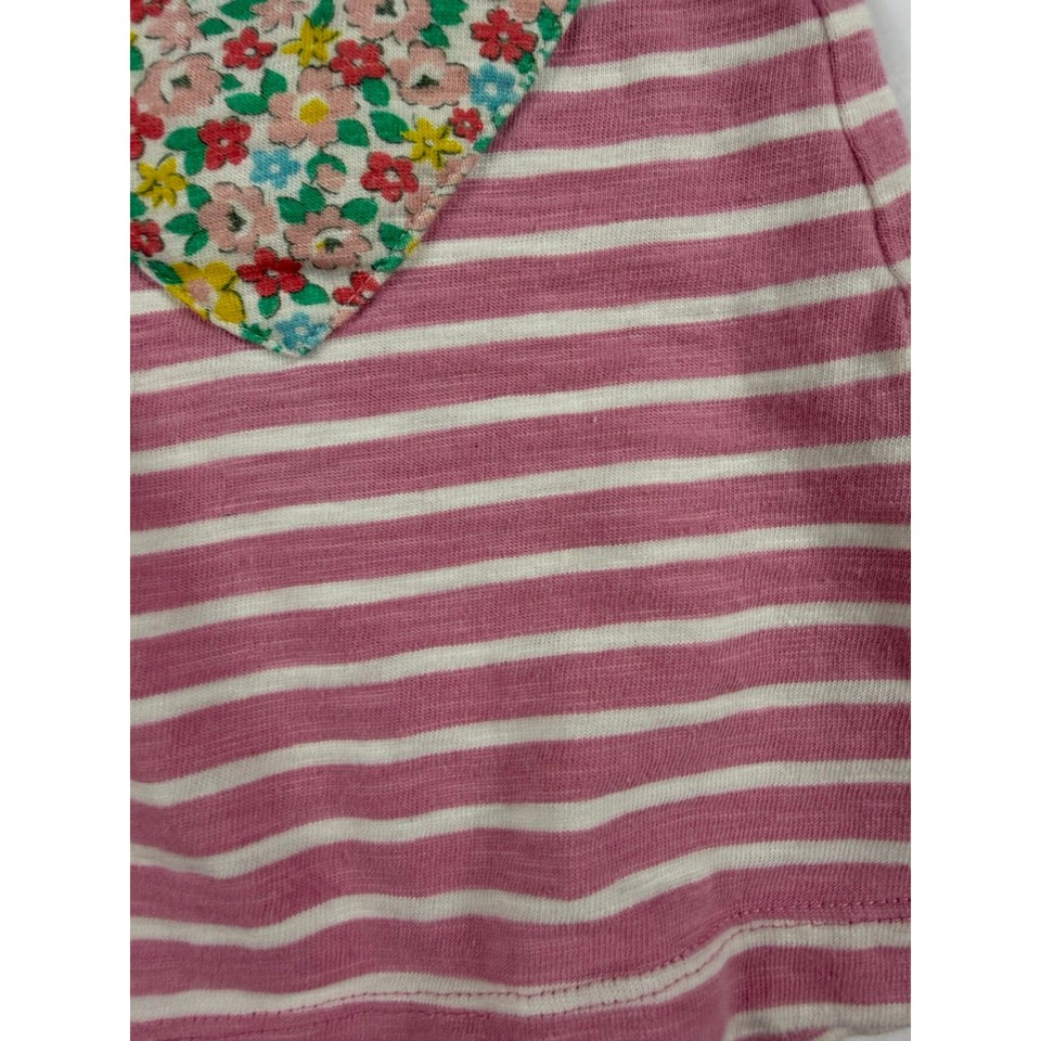 Mini Boden Girl Striped Floral Heart Pocket Dress Pink Size 5-6Y | eBay