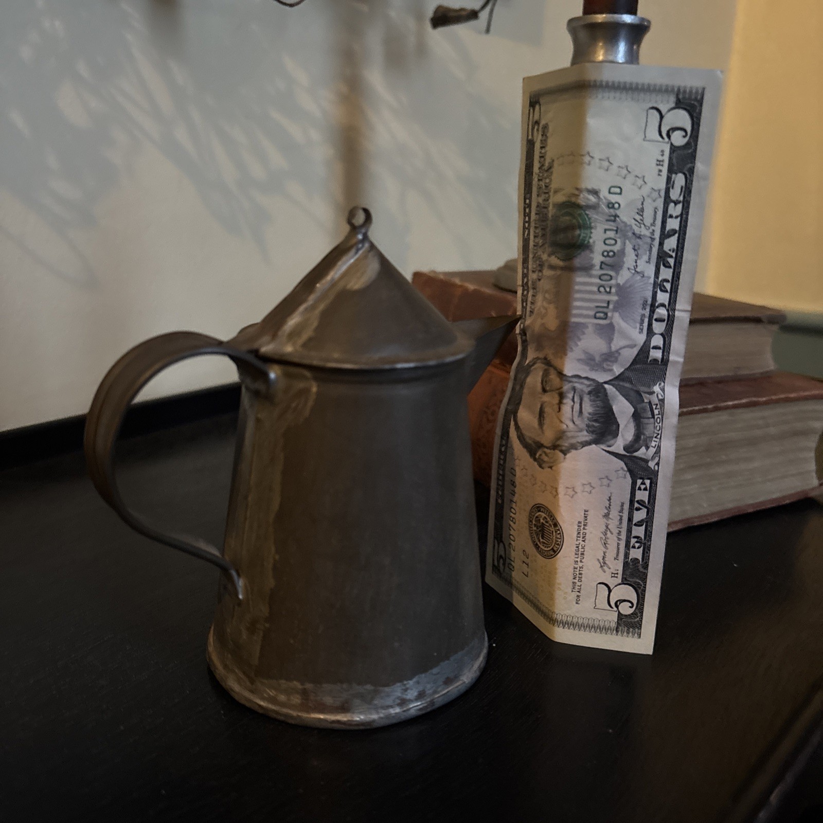 CIVIL WAR ERA 5” SALESMAN’s SAMPLE TIN COFFEE POT HINGED LID FLAT ...