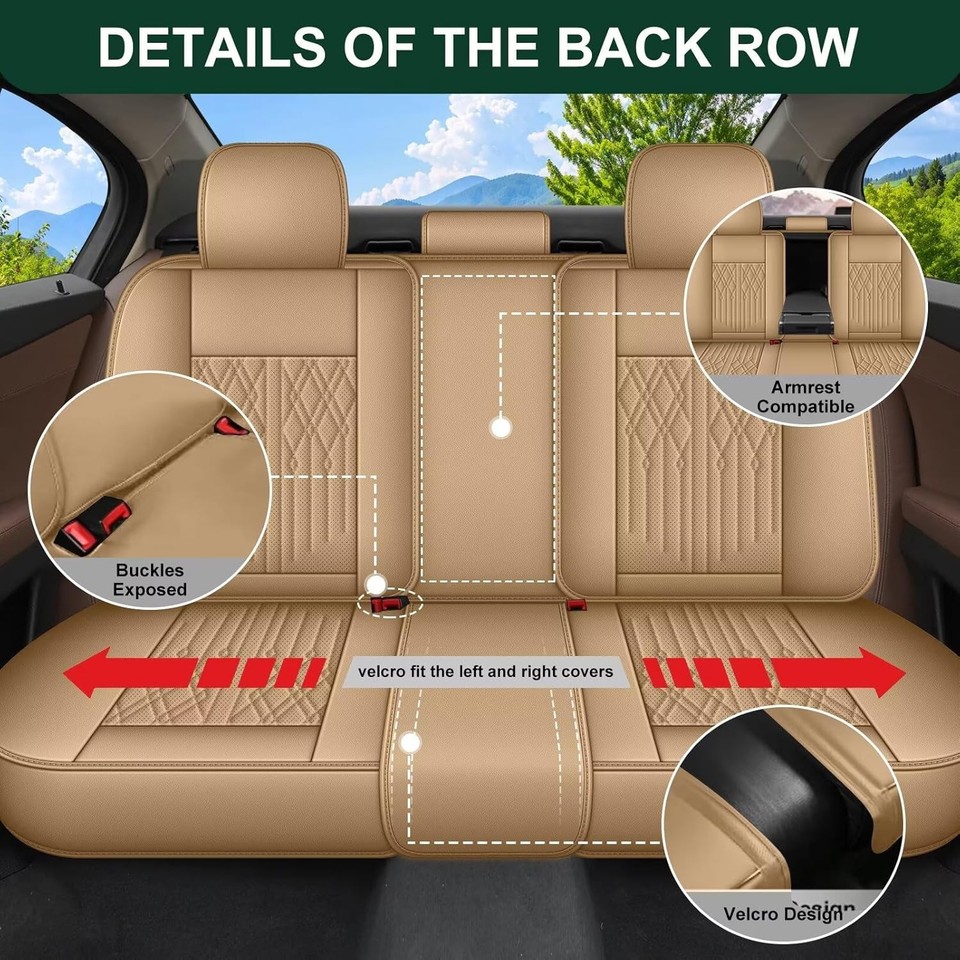 Faux Leather Car 5-Seat Cover For LINCOLN MKX 2008-2018 Full Set ...