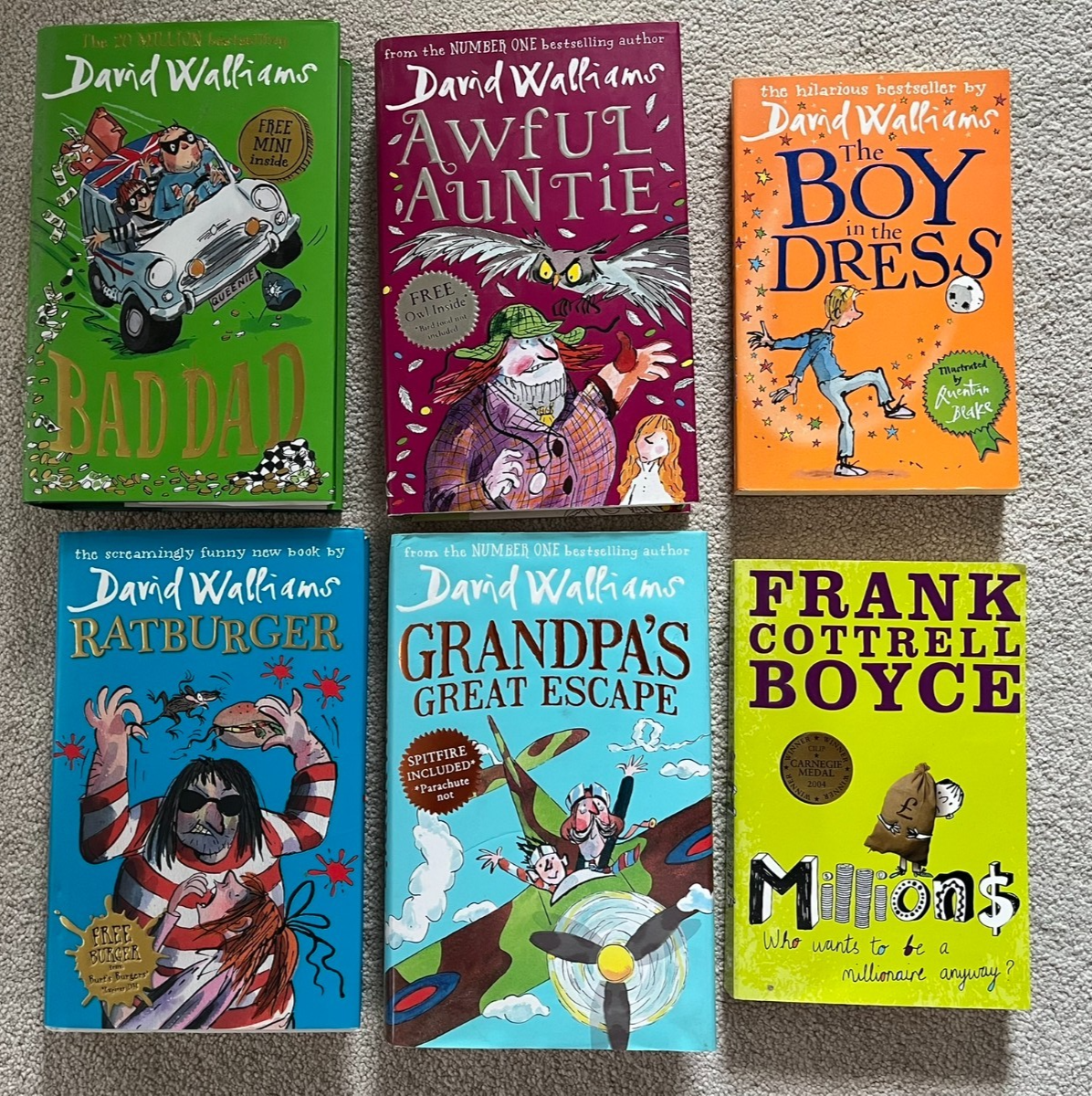 David Walliams & Frank Boyce 6 x Bundle - Bad Dad, Ratburger, Awful ...