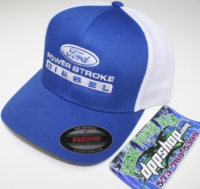 FLEXFIT FITTED ford powerstroke trucker ball cap hat diesel truck gear ...