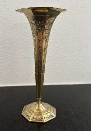 Tiffany & Co Studios Sterling Silver Fluted Trumpet Vase Rolled Gold | eBay