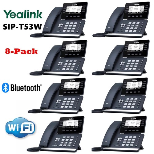 8 Pack Lot Yealink SIP-T53W Prime Business Phone T53W Entry Level ...