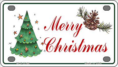 Merry Christmas Tree Novelty Mini Metal License Plate Tag Holiday | eBay