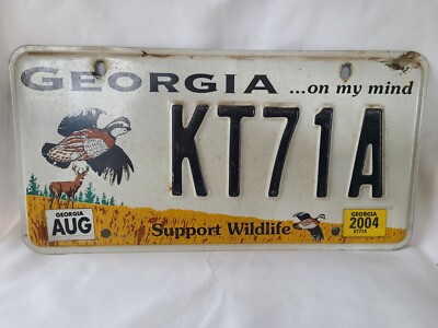 Vintage 2004 Georgia KT71A Support Wildlife License Plate 04123 | eBay