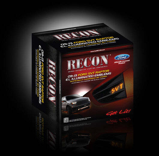 2009-2014 Ford F-150 Raptor SVT Illuminated WHITE Side Fender Emblems ...