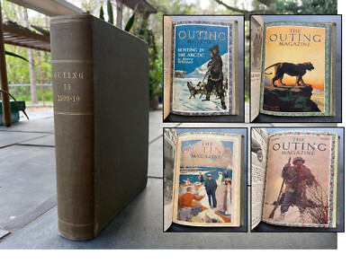 1909 OUTING MAGAZINE Bound Vol. 55 w/ Covers Antique WALTER CAMP ...