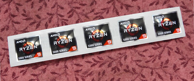 Lot of 5 AMD Ryzen 9 5000 Series Stickers 16.5 x 19.5mm Case Badges ...