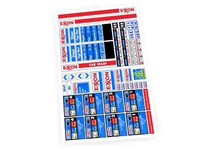 STICKERS for TOY EXXON GASOLINE STATION MODELS , TOYS , Set 1255 1256 ...