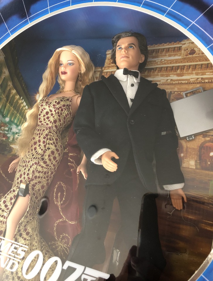 2002 Collector Mattel Barbie & Ken as JAMES BOND 007 Doll & Briefcase ...