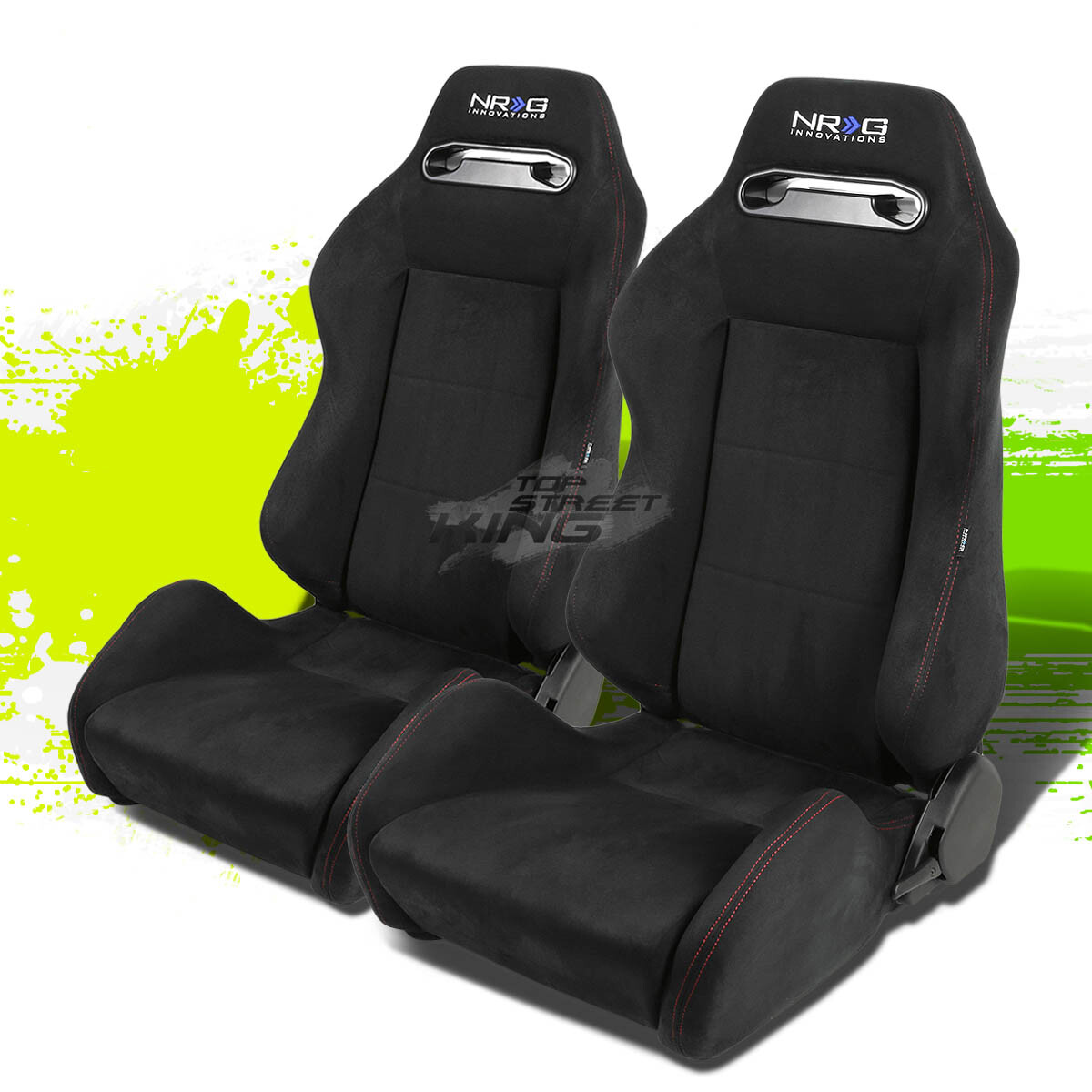 2 X UNIVERSAL LIGHT WEIGHT RECLINABLE TYPE-R BLACK SUEDE RACING SEATS ...