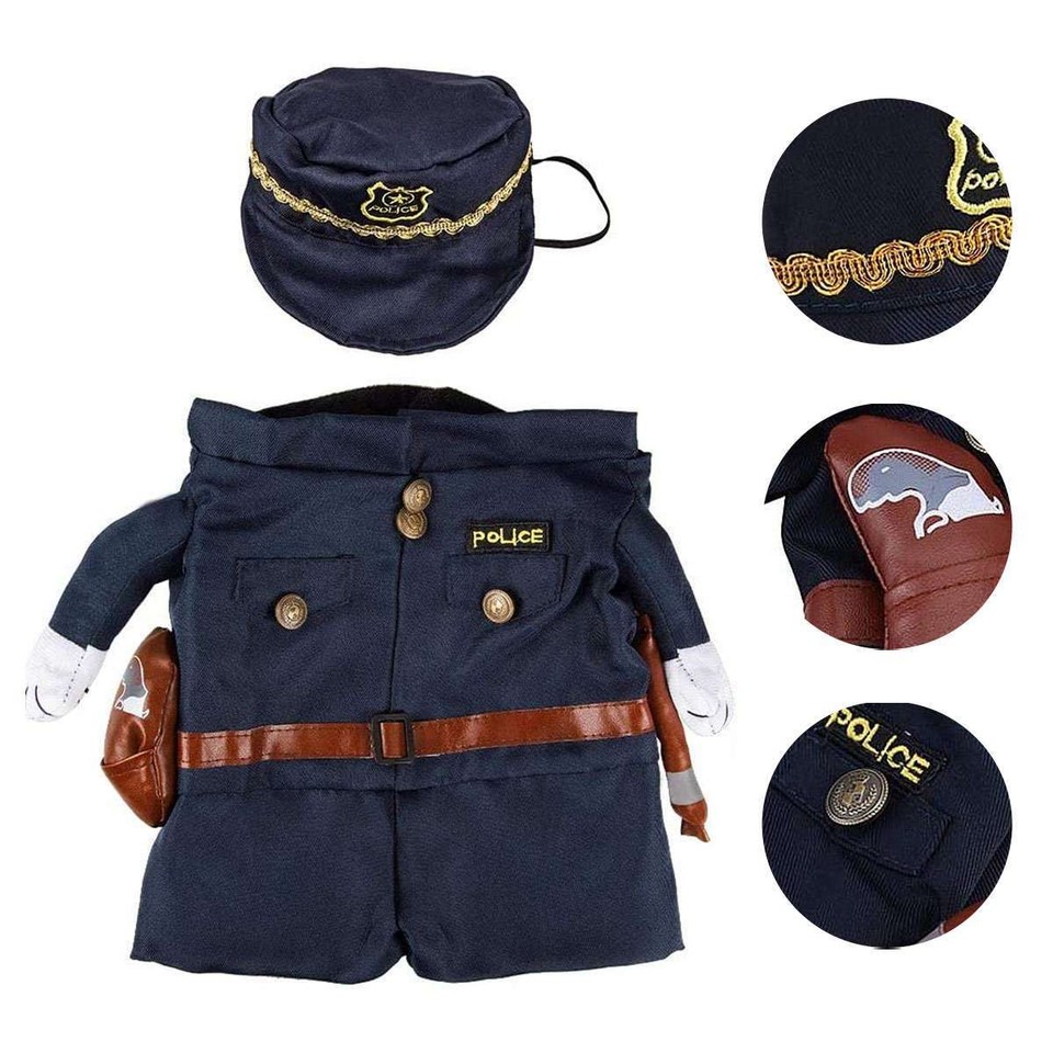 Halloween Pet Dog Cat Act Police Clothes Suite Costume Outfit Caribbean ...