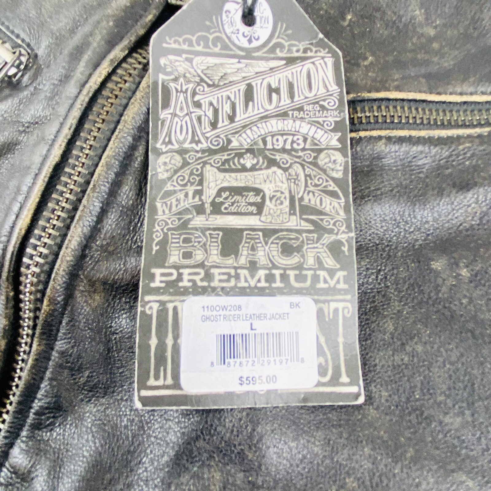 Affliction Numbered Black Patina Easy Riders Motorcycle Leather Jacket ...