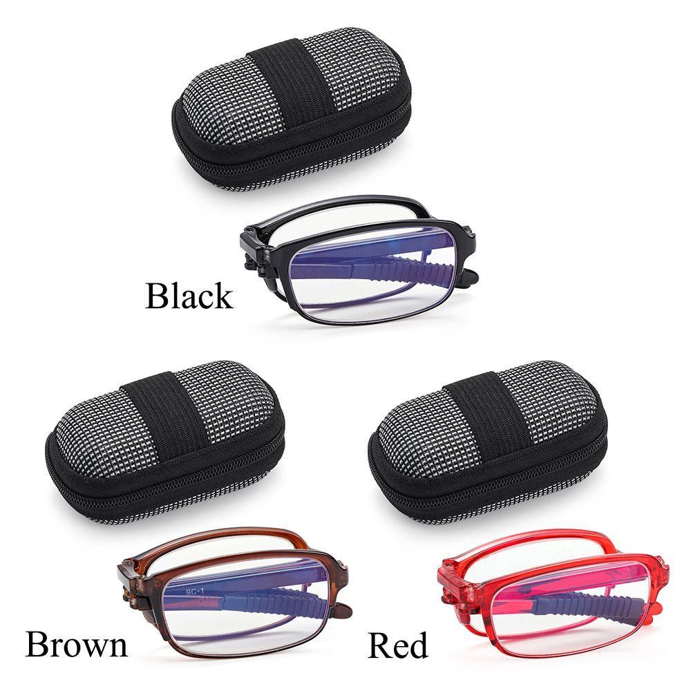Compact Eyewear Folding with Zipper Case Reading Glasses Presbyopic ...