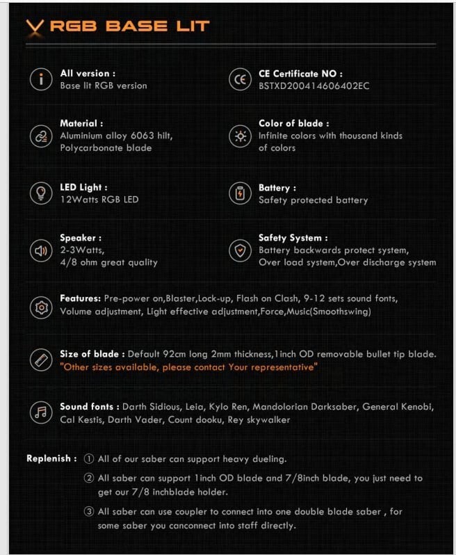 Star Wars Lightsaber LGT Saber "Luke Skywalker Graflex" replica Baselit ...