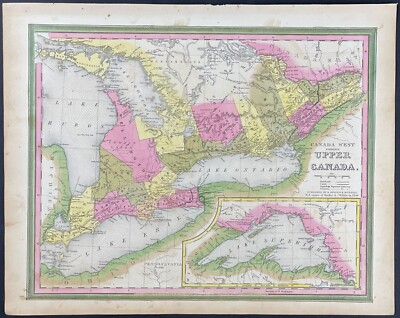 Mitchell - Map of Canada West.. - 1846 A New Universal Atlas Engraving ...