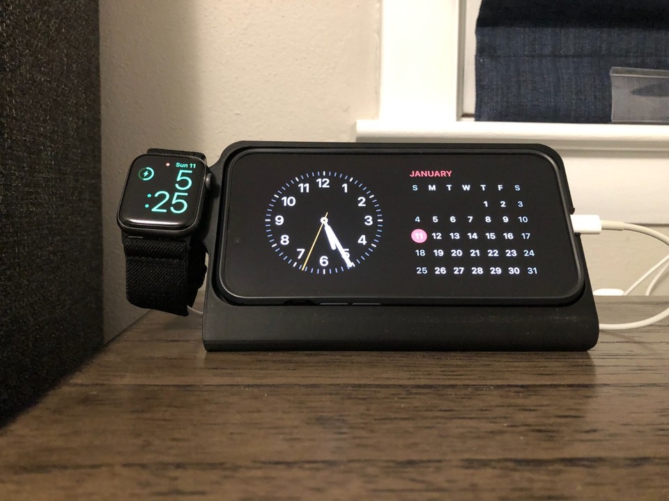PN Printing black iphone and apple watch charging dock/alarm clock | eBay