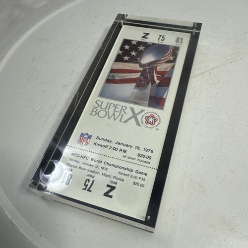 1976 Super Bowl X Ticket Replica Pittsburgh Steelers vs. Dallas Cowboys ...