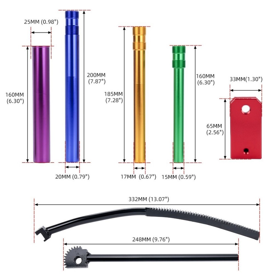Dirt Bike Tire Tool Compact And Portable Removable Push Rod Heavy-duty ...