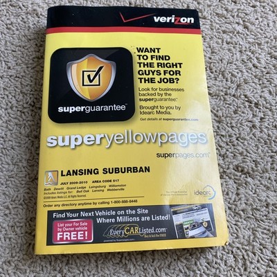 Lansing Super Yellow Pages Phone Book Michigan 2009-2010 White Pages | eBay