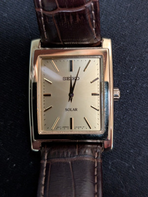 Seiko SUP896 solar tank watch | eBay Australia