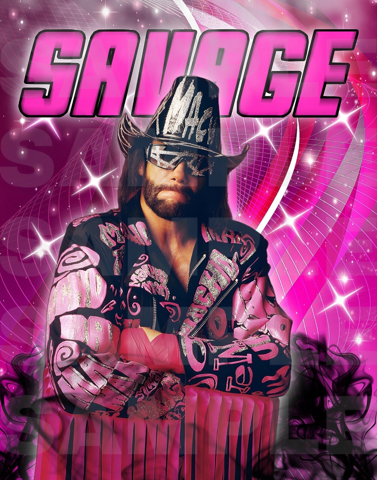 INK TANK CUSTOM RANDY SAVAGE 8x10 DESIGN WWE TNA AEW WCW ECW ROH NWO | eBay