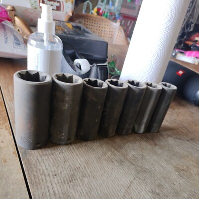 7 PROTO REVERSE TORX DEEP IMPACT SOCKETS-APPEAR UNUSED-SELLING TOGETHER ...