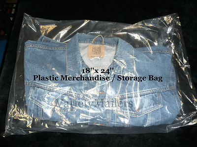 15 Large 18"x 24" Clear Plastic 2 Mil Merchandise / Storage Bags 18x24 ...