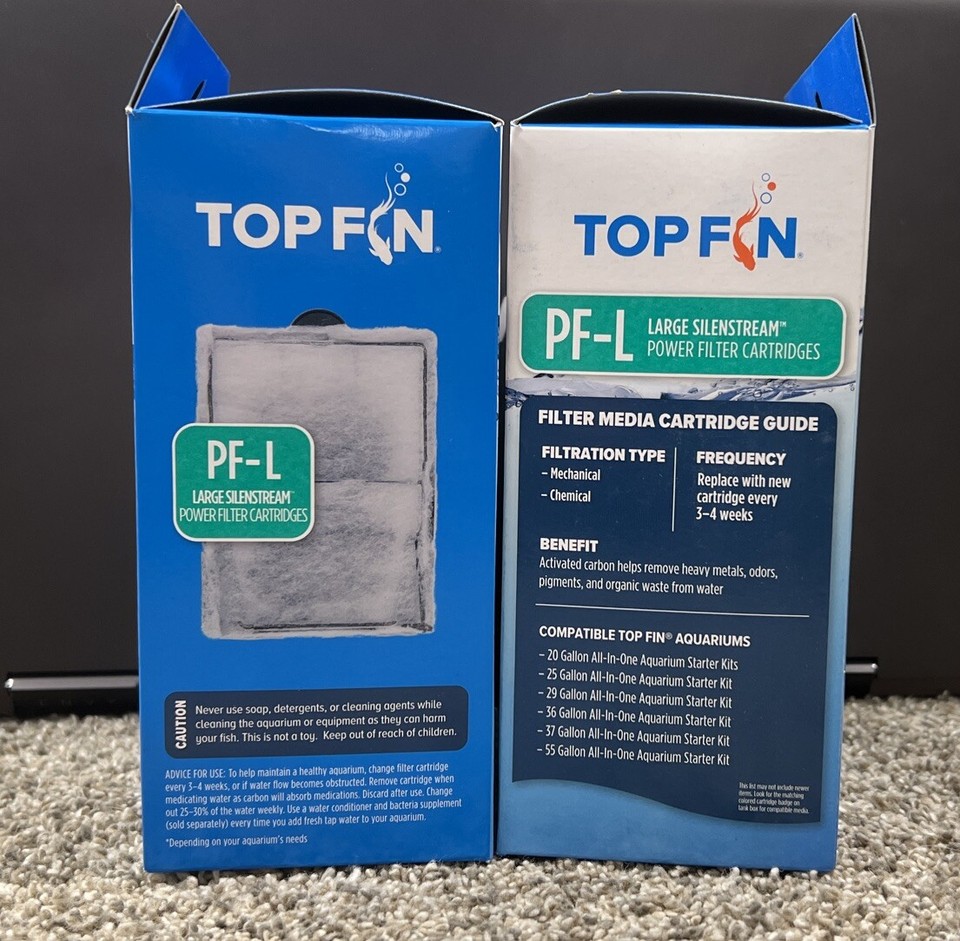 NEW 2x Top Fin PF-L Large Silenstream Power Filter Cartridges 6 count ...