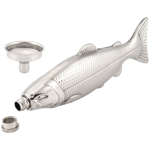 1 Set Fish-Shape Hip Flask 5Oz Bottle Flask Stainless Steel Party5431 ...