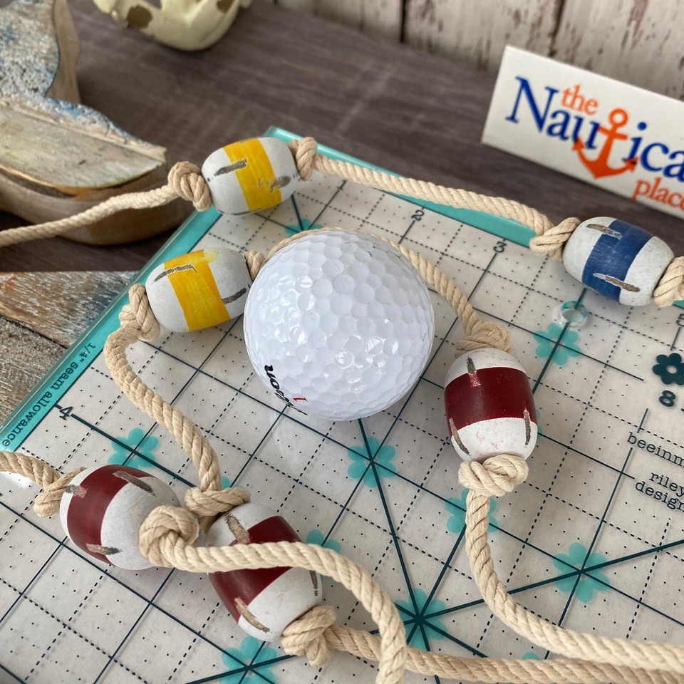 6 ft Wood Fishing Floats On String, Fish Net Buoy Garland, Wooden ...