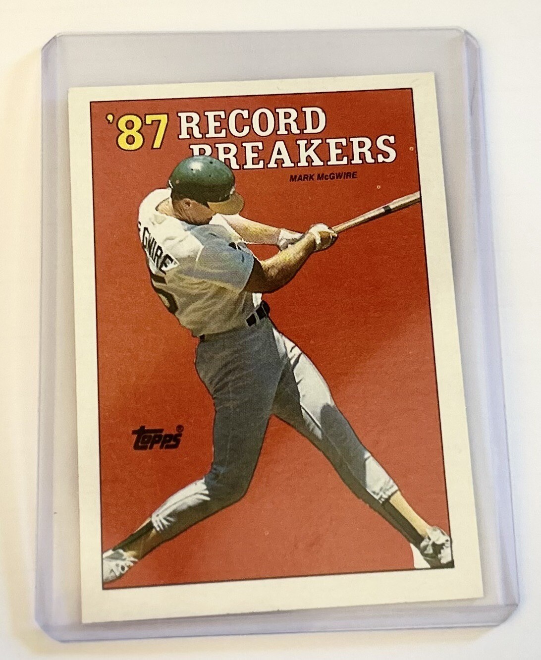 1988 Topps Baseball Error Card Mark McGwire 87 Record Breakers #3 Cyan ...