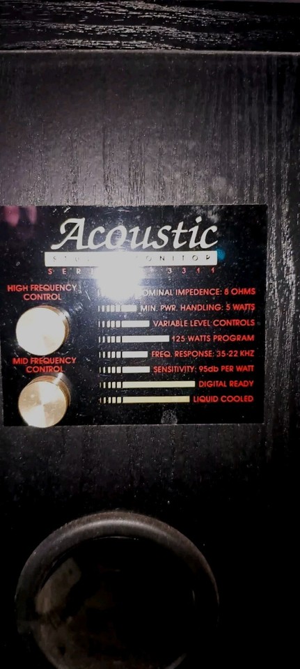 Acoustic Studio Monitor Series 3311 Floor Speaker Set of two three way ...