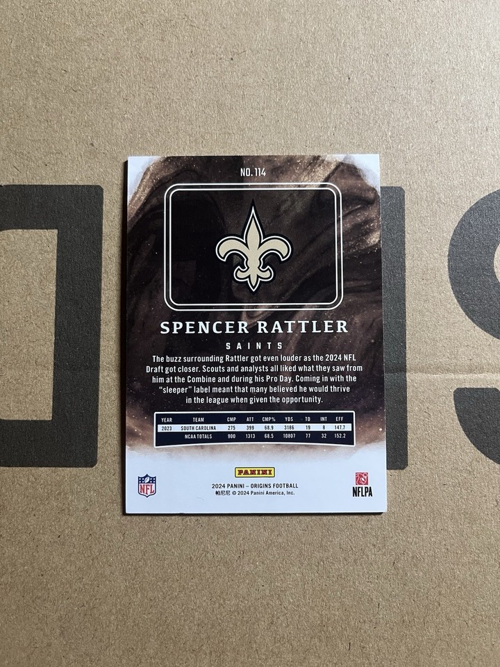 2024 Panini Origins Spencer Rattler /17 FOTL Rookie New Orleans Saints ...