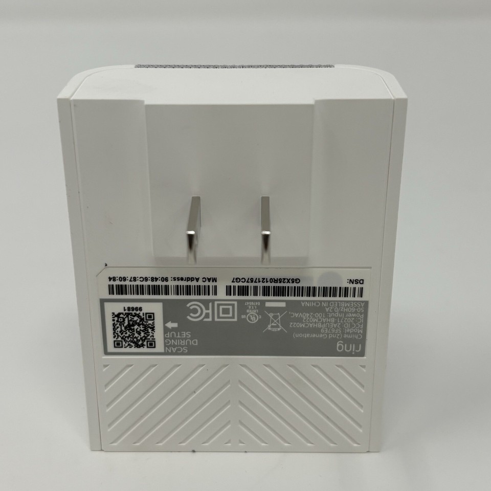 Ring Chime 2nd Generation Plug In Chime for Ring Devices 5F67E9 White ...