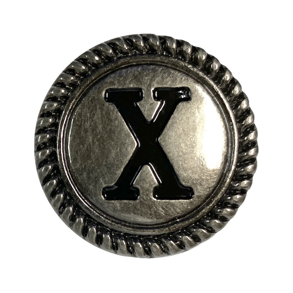 1-1/8" Antique Silver Letter Initial Alphabet Conchos Tack Screw Back ...