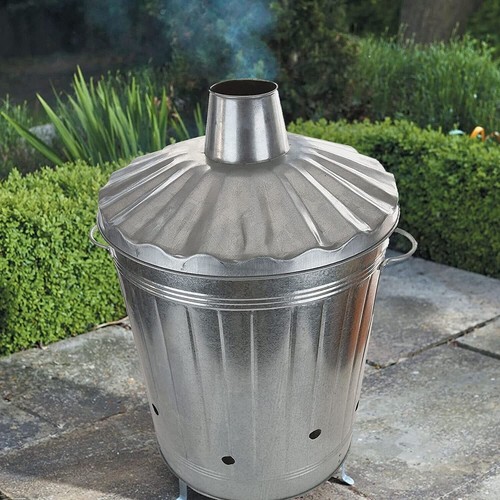 GARDEN RUBBISH FIRE GALVANIZED INCINERATOR PAPER LEAF WASTE BURNER 3 ...