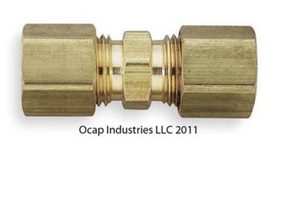 10 x 3/16" OD Compression Union BRASS COMPRESSION FITTING 3/16 Size ...