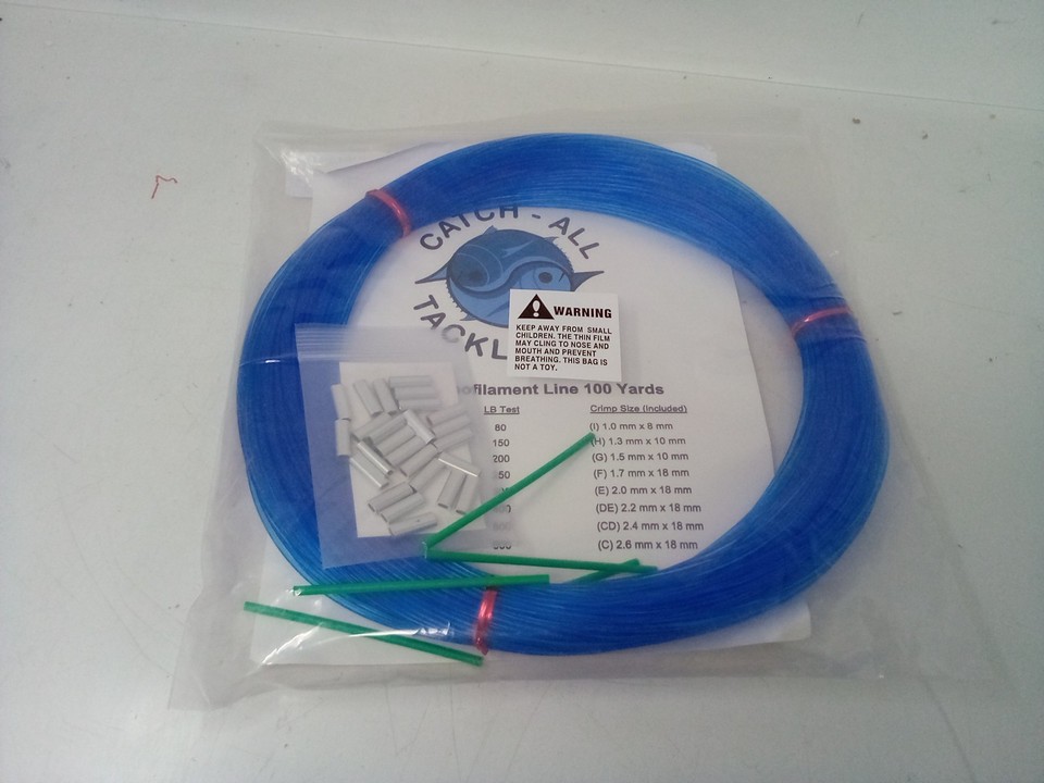 Catch All Tackle Monofilament Fishing Leader Kit 100yds 2.0mm-400lb ...