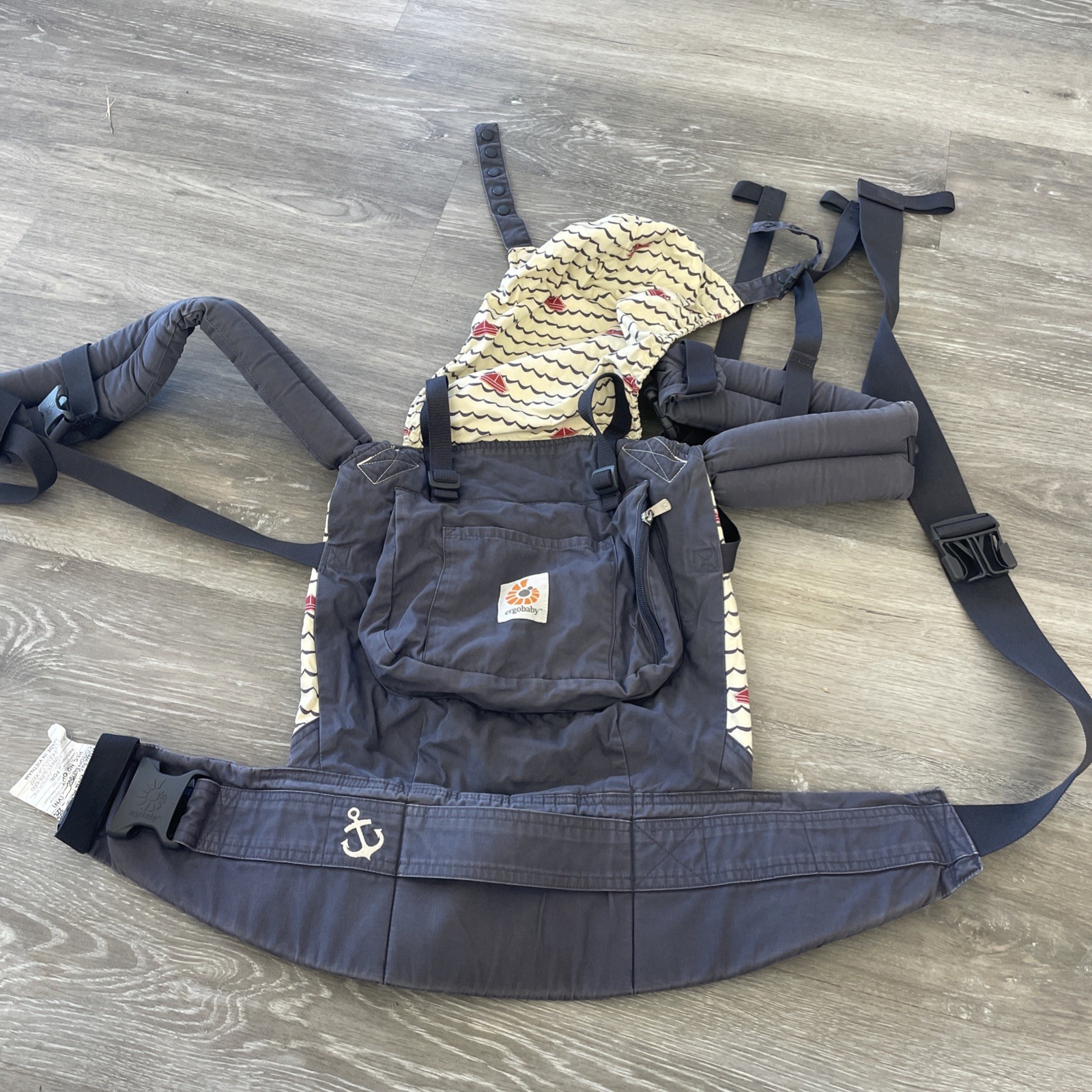 Ergo Baby Organic Carrier Original With Hood & Infant Insert 7-45 lbs ...