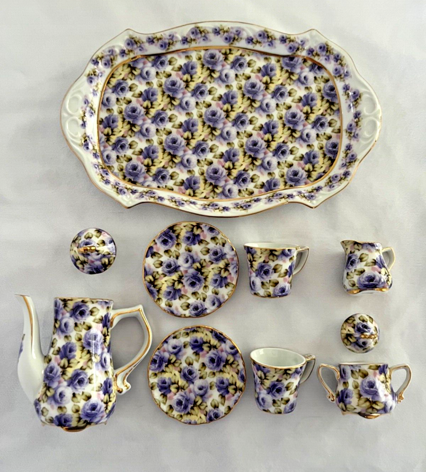Vintage! Fielder Keepsakes~Victorias Garden Purple Rose Miniature Tea ...