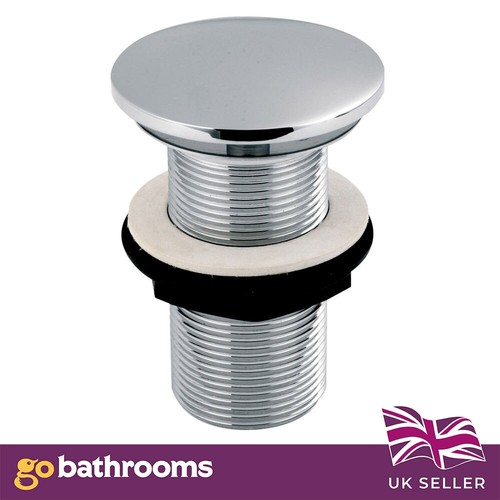 Chrome Bathroom Sink Plug Solid Brass Free Running Basin Waste With No ...