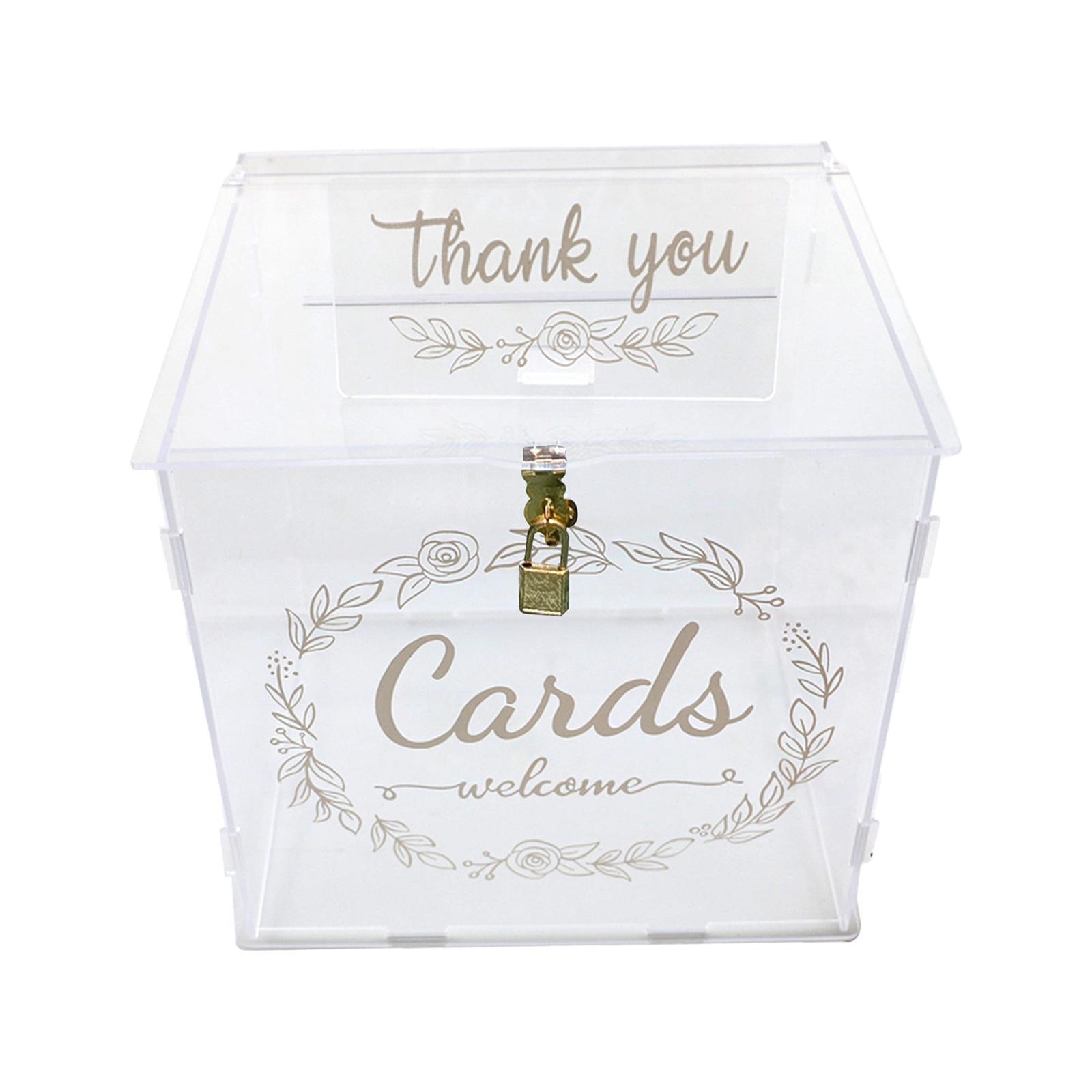 Wedding Cards Box Clear Gift Card Holder for Party Graduation Christmas ...