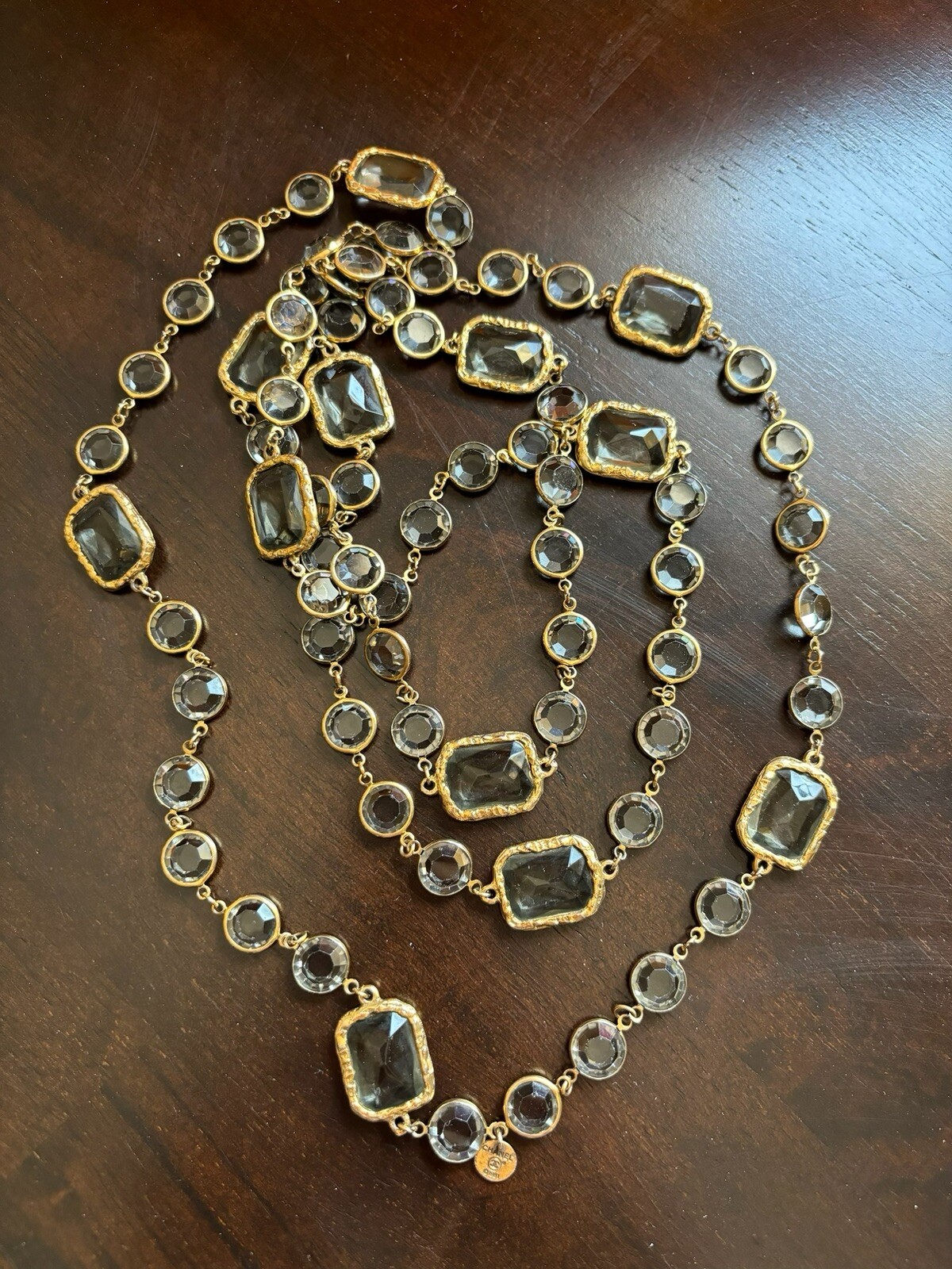 Chanel 1981 vintage extra long Strass Chicklet Sautoi… - Gem