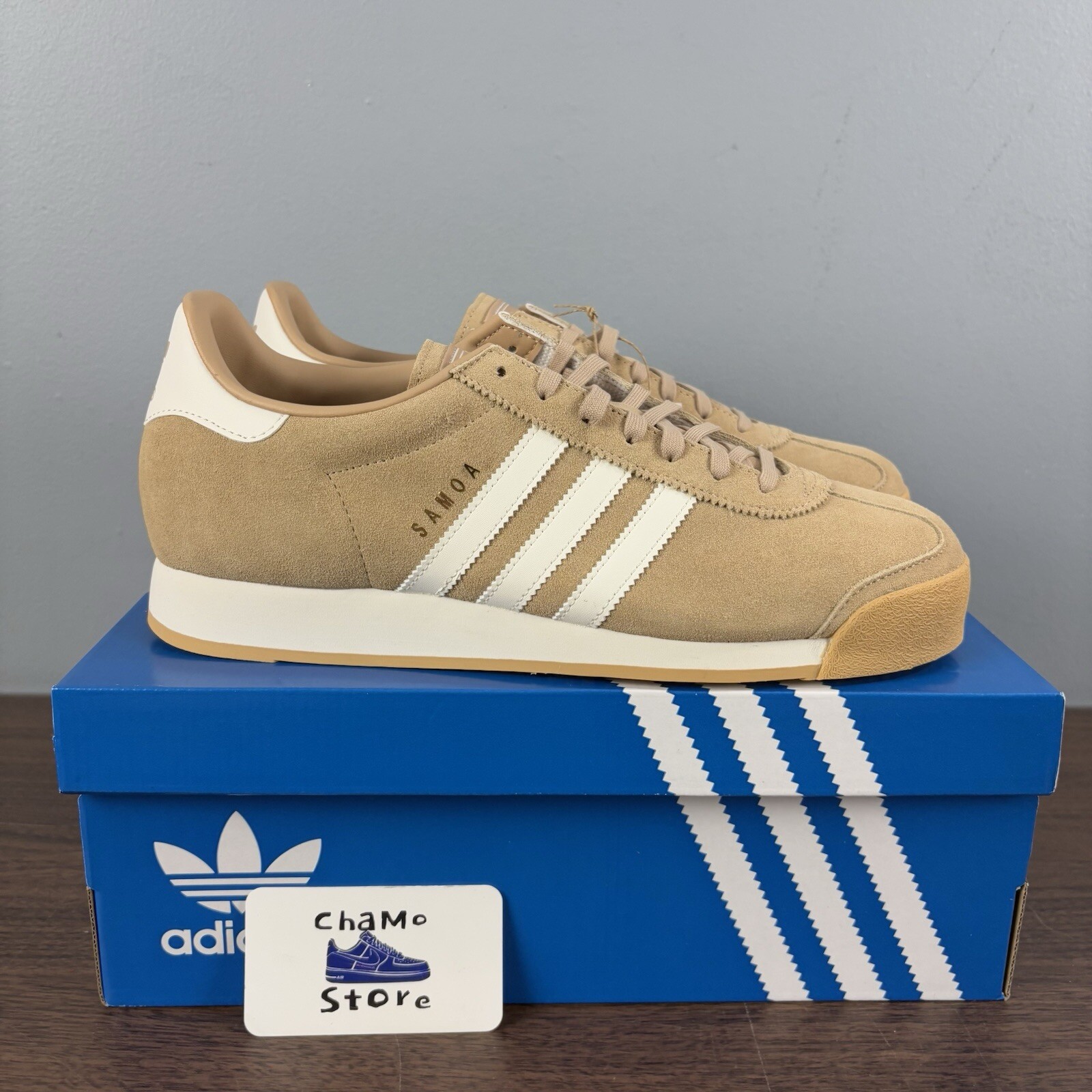 Adidas Originals Samoa Brown Beige White Athletic Sneakers JH9050 Men's ...