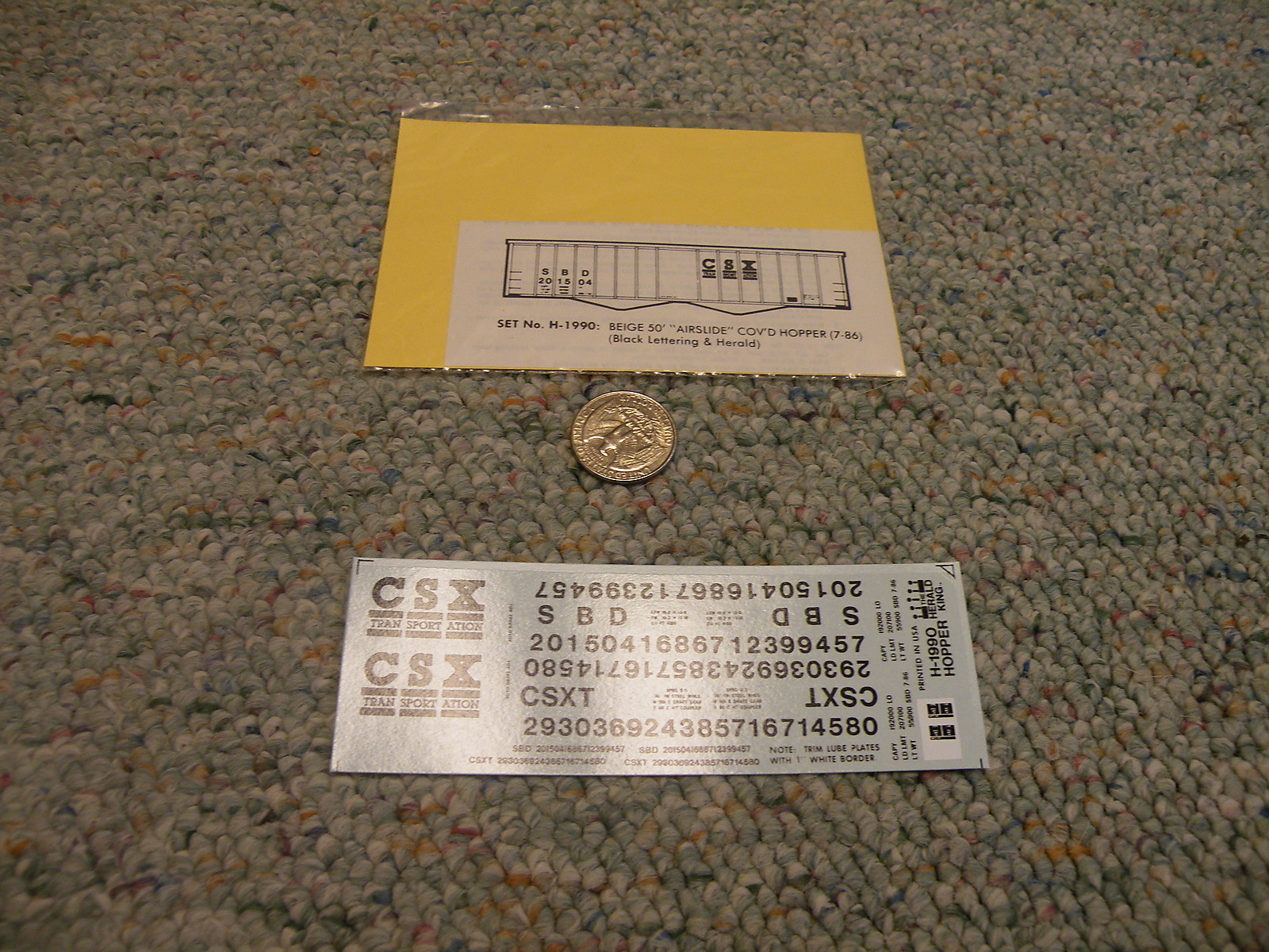 Herald King decals HO H-1990 CSX beige 50' airslide covered hopper N8 ...